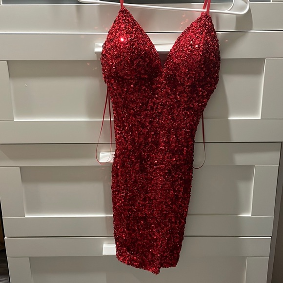 Fashion Nova | Dresses | Fashion Nova Red Shimmer Dress | Poshmark